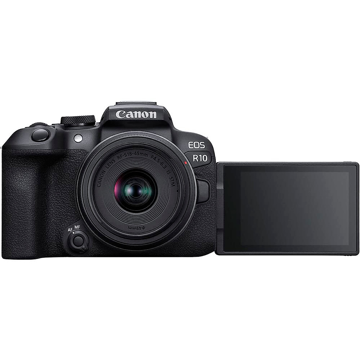 Canon EOS R10 Mirrorless Camera (5331C002) + Canon EF 50mm Lens (0570C002) + Canon Mount Adapter + Sony 64GB Tough SD Card + Filter Kit + Bag + Charger + LPE17 Battery + Card Reader + More (Renewed)