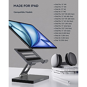 iPad Pro USB C Hub Stand, Adapter for iPad Pro M4 M2 M1 13 12.9 11 Inch iPad Air Docking Station Foldable 4K 60Hz HDMI, PD Charging, SD/TF Card Reader, 3 USB 3.0, 3.5mm Audio, iPad Dock Accessories