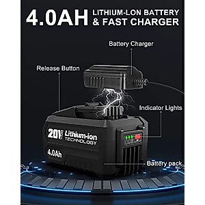 WESCO 20V Cordless Reciprocating Saw, 4.0Ah Li-ion Battery, 0-3000SPM Variable Speed, 3/4" Stroke Length, Recip Saw for Wood Metal PVC Cutting