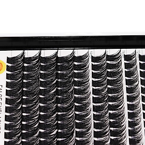 Bodermincer 120 Cluster 10-12-14mm/12-14-16mm/16-18-20mm Mixed Length Lash Cluster Eyelash Extension Natural 3D Russian Volume Faux 3D Effect Glue Bonded Cluster Eyelashes (M01# 12-14-16mm Mixed)