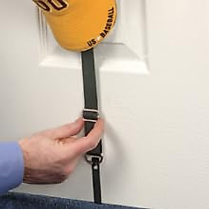 Perfect Curve CapRack18 Over-The-Door Hat Rack and Organizer |Baseball Cap Rack |Hat Rack Stand |Over The Door Hat Rack |Hat Rack For Door |Hat Rack For Closet |Two Straps |Holds Up To 18 Caps |Black