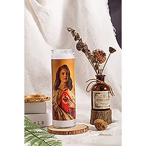 Lana Del Rey Candle - Lana Del Rey Merch, Funny Saint Votive, Pop Culture Celeb Prayer Candle,Scented Celebrity Parody Devotional Prayer Candles, Celebrity Novelty Gifts for Christmas