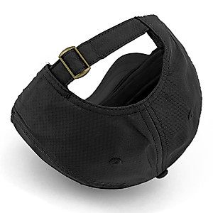 Rayna Fashion womens Structured Short Bill Quick Dry Brim Trucker Baseball Dad Cap, Black, X-Large