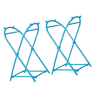 Hemoton 2pcs Trash Bag Holder Rack Foldable Garbage Bag Bracket Stand Rubbish Bag Support Rack Dishcloth Organizer Rack for Bathroom Kitchen (Blue)