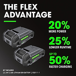 FLEX 24V Brushless Cordless Drywall Screw Gun Kit with (2) 2.5Ah Lithium Batteries and 160W Fast Chargers - FX1611-2AA