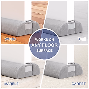 HADOR Door Draft Stopper for Bottom of Door, 36 Inch Under Draft Air Noise Light Blocker 30"- 36" Double Side Triangle Soundproof Sweep Filler Seal Gap up to 1.7" for Patio Sliding Door Guard, Grey