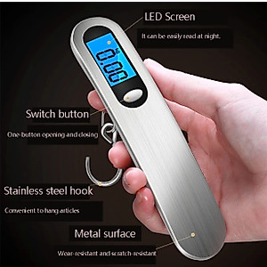 Luggage Scale 50kg/110LB, TXY Portable LCD Display Electronic Scale Weight Balance Suitcase Travel Bag Hanging Steelyard Scale Tool with Hook