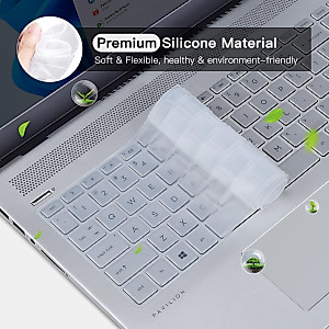 Keyboard Cover for HP Laptop 15.6 15-dw 15-dy 15-da/db 15-ef 15-bs/bw 15t 15z 15t-dy200 15t-dw300 15-db0011dx/HP Pavilion x360 15.6"/HP Envy 17 17.3 17t 17M 17-by 17-bs 17-bw/ca Keyboard Skin, Clear
