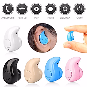 PUOX S530 Single Ear Bluetooth Headphones, Mini Stealth Wireless Headphones, Stereo Open Ear Sport Earbuds for All Smartphones (Black/White/Beige/Blue/Pink)