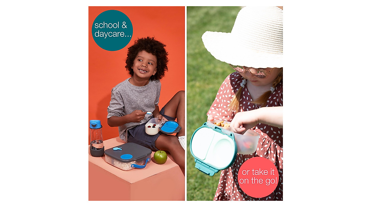 b.box Snackbox for Kids - Leak-Proof Bento with 2 Compartments