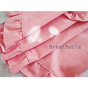 Cute Retro Apron Vintage Ruffle Kitchen Cooking Apron with Pockets for Women Pink
