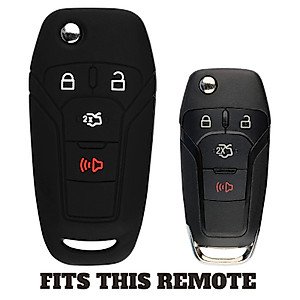 KeyGuardz Keyless Entry Remote Car Flip Key Fob Outer Shell Cover Soft Rubber Case for Ford Fusion N5F-A08TAA