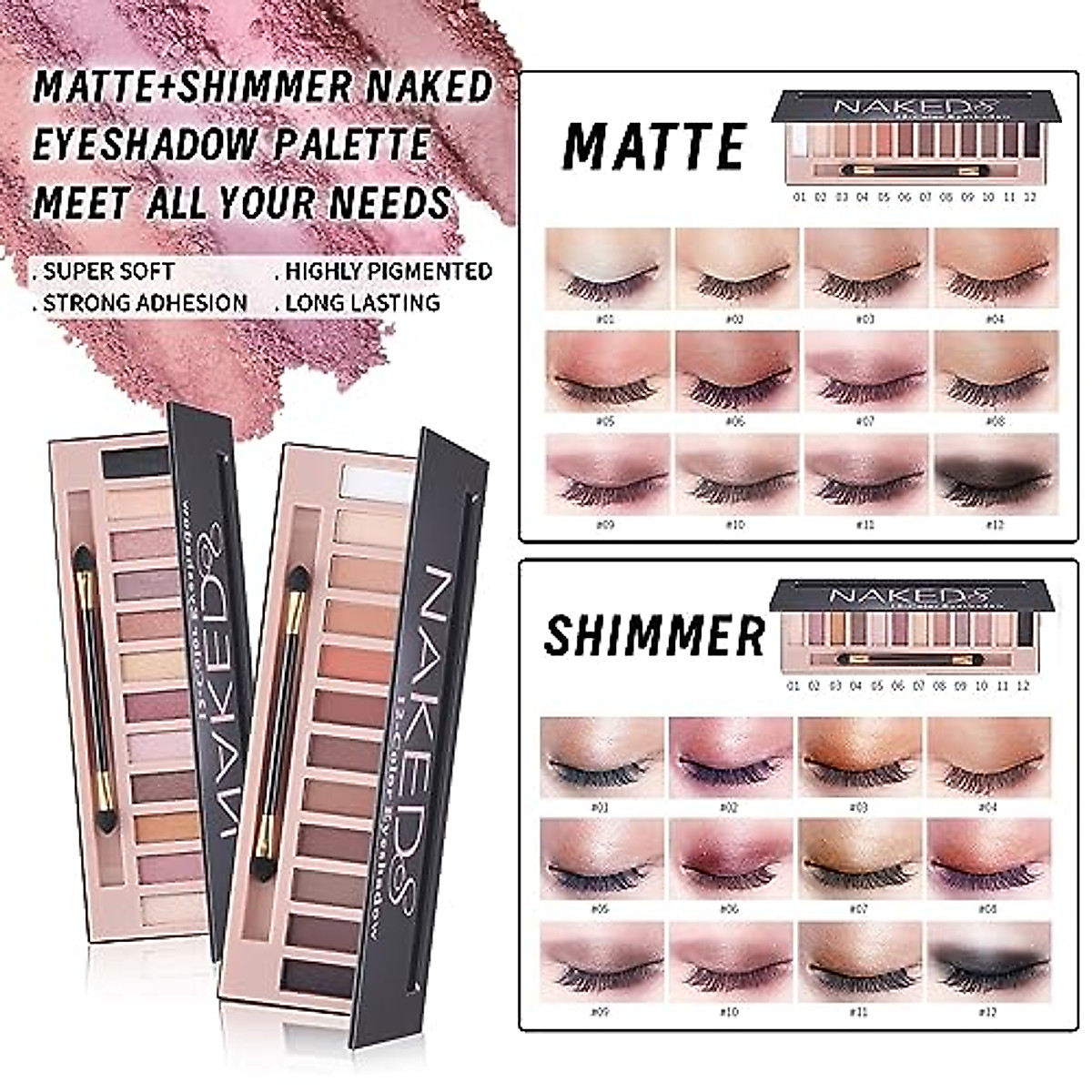 YBUETE All in One Makeup Set Kit for Women Full Kit, Makeup Gift for Women Teen Girl, Naked Eyeshadow Foundation Face Primer Brush 3 in 1 Palette Lip Gloss, Eyebrow Soap Mascara Eyeliner cosmetic bag