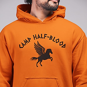 shop4ever Camp Half Blood Hoodie Demigod Hooded Sweatshirt Small Orange 0