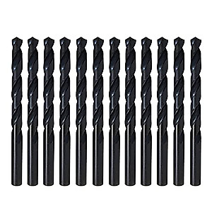 VALYRIANTOOL 12PCS 3/32 Inch HSS Twist Drill Bits | M2 Black Oxide Drill Bits Set | Fully Ground Jobber Length Drill Bits for Drilling on Mild Steel, Copper, Aluminum, Zinc Alloy