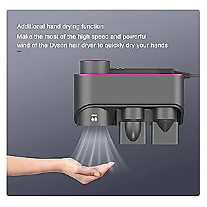 SATUO Hair Dryer Holder for Dyson, Storage Rack for Dyson Supersonic Hair Dryer, Organizer for Curler, Diffuser and Two Nozzles (Fuchsia)