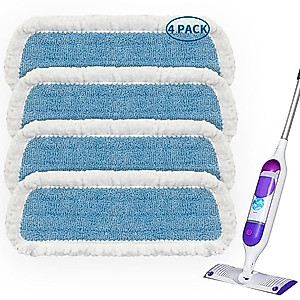 Reusable Mop Pads Refills for Swiffer Power Mop- MEXERRIS Microfiber Mop Pads Refills Washable Household Replacement Mop Pads Compatible with Swiffer Power Mop 13"-15" Spray Wet Mop - Blue 4 Pack