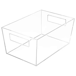 Richard Homewares Clear Plastic Storage Bins for Kitchen Cabinet, Pantry, Bathroom Organizer-Makeup Holder Closet Containers with Handles for Toys and Shoes. 11.33 x 7.59 x 5.15. Pack of 2