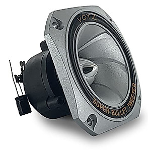 VOYZ 400 Watt 3.5” Piezo Super Horn Tweeters Aluminum Diaphragm 4-8 ohms - Silver Housing with Capacitor 1 Pair (2pcs) (PET-1944)