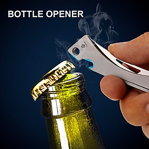 XTOUC Bottle Opener Knife, Titanium Handle Pocket Knife, Lightweight EDC Tool, Sharp Folding Blade for Everyday Cutting Tasks