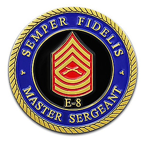 Marine Corps E8 Challenge Coin! USMC MSgt Rank Military Coin. Master Sergeant Challenge Coin! Designed by Marines for Marines - Officially Licensed Product!