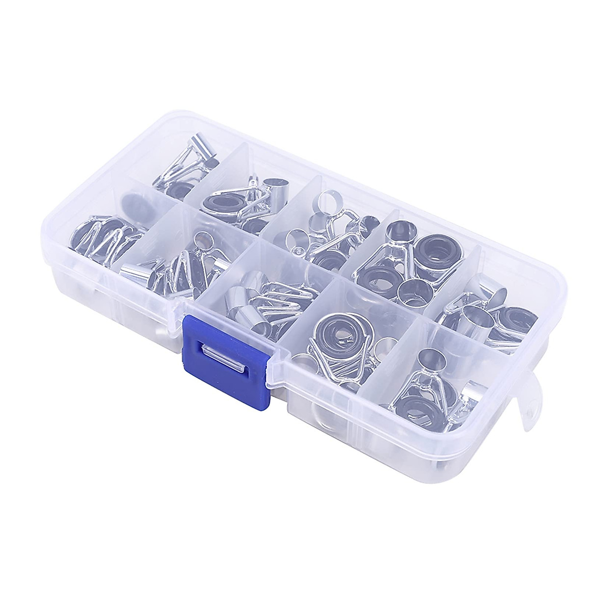 90Pcs Fishing Rod Pole Ring Stainless Steel Ceramics Fishing Rod Repair Kit Fishing Rods and Accessories