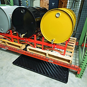 PIG Containment Tray - 49.25" L x 25.25" W x 2" H - 9 gal. Sump Capacity - PAK124-BK