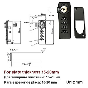 Combination Cabinet Cam Lock 3-4 Digit with Reset Key for Door Locker Office Drawer Jewelry Box MS514 1Pcs (Color : 4V Lock Backplane)