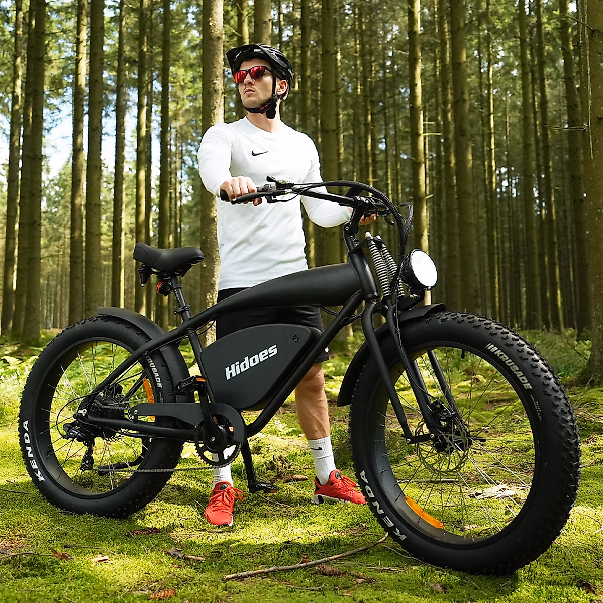 Hidoes 1600W(Peak) 26” Fat Tire Electric Bike 18.2Ah 48V 37MPH 35Miles 7-Speed Gears Electric Snow Beach Mountain Ebikes Electric Bicycle Electric Dirt Bike for Teens Adult