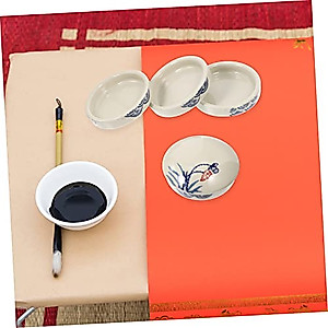 VILLCASE 3 Sets Trays Porcelain Container A Stack-able Students Water Fish White Color Paint -Layer Droplet Holding Artist Mixing Palettes Tray Dish Acrylic Coloring Oil