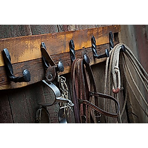 Twisted Reclaimed Railroad Spike 5 Hook Rack