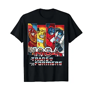 Transformers 1984 Vintage Unisex Adults Autobots Panels T-Shirt - Black - Size S