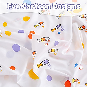 LONAVA Twin Size Printed Kids Sheet Set - 3 Piece Wrinkle-Free Luxurious Soft Microfiber Sheet, Oeko-TEX Certified, Deep Pocket, Breathable & Elastic, Dotty Fish