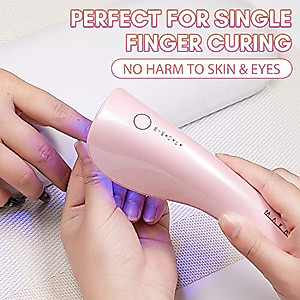 Makartt Mini UV LED Nail Lamp, Rechargeable Portable Light for Rhinestone Glue, Flash Curing Gel Polish Dryer with 2 Timers, Manicure Lamp for Nail Art