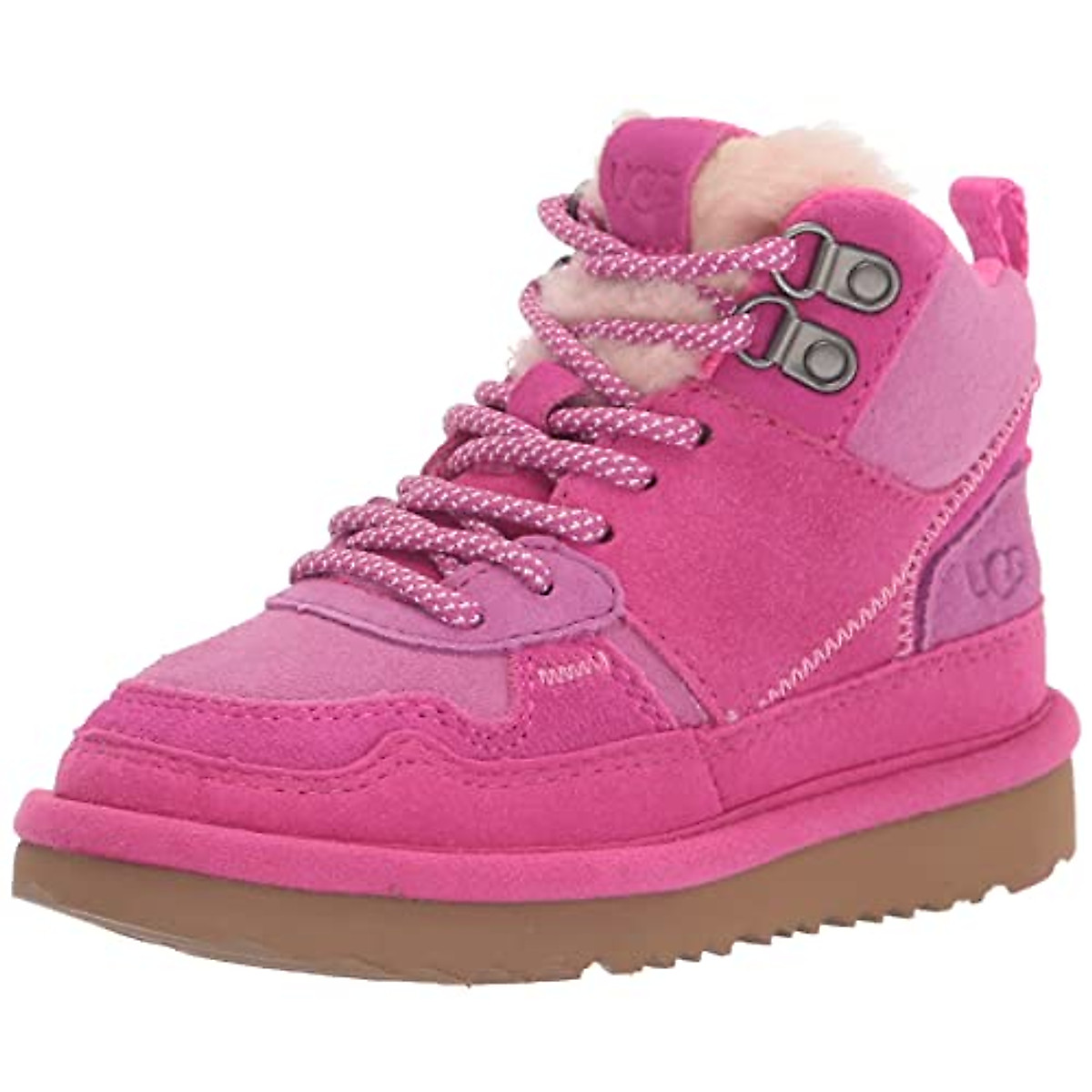 UGG Unisex-Child Highland Hi Heritage Sneakers, Raspberry Sorbet / Rock Rose, 13