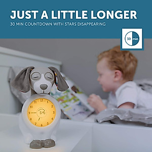 Zazu Davy The Dog - Interactive Sleep Trainer Clock & Nightlight for Kids - Color-Changing, Dual Time Display, Light-Up Alarm Clock - Teaches Kids When to Wake Up - in Soothing Taupe