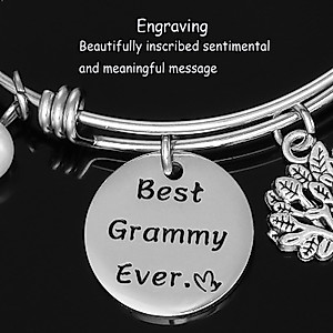 HUTIMY Grammy Bracelet Gifts for Grandma Grammy Jewerlry for Women Worlds Best Grammys Engraved Best Grammy Ever Bracelet