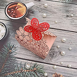 Party Favor Boxes Flower Butterfly Candy Boxes Laser Cut Candy Boxes Pink Gift Boxes for Wedding Bridal Shower Anniverary Birthday Party (20 PCS)