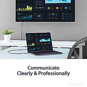 StarTech.com 6ft (2m) USB C to HDMI Cable - 4K 60Hz USB Type C to HDMI 2.0 Video Adapter Cable - Thunderbolt 3 Compatible - Laptop to HDMI Monitor/Display - DP 1.2 Alt Mode HBR2 - Black (CDP2HD2MBNL)