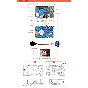 NanoPi M4V2 ARM Single Board Computer Rockchip RK3399 Mini PC Support Android 8.0 Linux OpenCV 4.1, Bundle with 8G eMMC Module