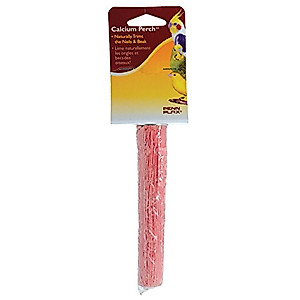 PENN-PLAX Bird-Life Calcium Bird Perch – Naturally Trims Nails & Beak – Great for Parakeets, Lovebirds, Cockatiels, and Other Small Birds – Red – 5” Long