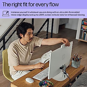 HP 23.8 inch All-in-One Desktop PC, FHD Display, 13th Generation Intel Core i5-1335U, 8 GB RAM, 256 GB SSD, Intel UHD Graphics, Windows 11 Home, 24-cr0070 (2023)