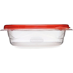 Rubbermaid TakeAlongs 2.9-Cup Square Food Storage Containers, 4-Pack, Chili Red