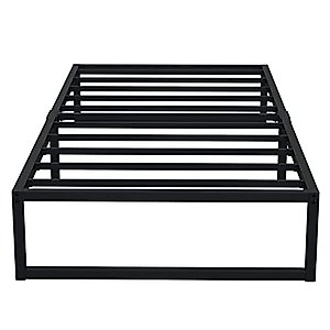 EMODA 12 Inch Twin Bed Frames No Box Spring Needed, Heavy Duty Metal Twin Platform Bed Frame, Noise Free, Easy Assembly, Black