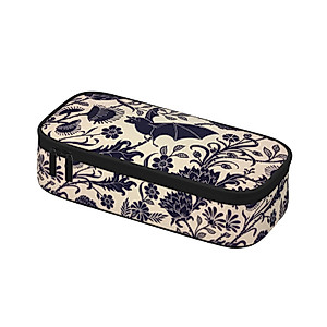 Gocerktr Bat Flower Pencil Case Large Capacity Pen Case Double Zippers Pen Bag Office Stationery Bag Cosmetic Bag with Compartments