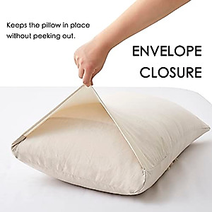 Oli Anderson Pillow Cases Standard Size Set of 2, Tufted and Super Soft Decorative Pillow Covers with Envelope Closure, 20x26 inches, Beige