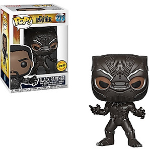 POP Marvel: Black Panther - Masked Black Panther Edition Chase Funko Pop! Vinyl Figure (Bundled with Compatible Pop Box Protector Case), Multicolored, 3.75 inches