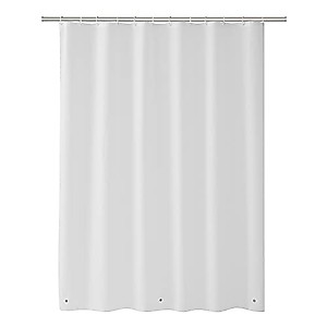 Clorox Treated Premium White Shower Curtain Liner 70"x72" with Weighted Magnetic Hem and 12 Hooks, Lightweight Waterproof PEVA for Bathroom Tubs and Stalls, Machine Washable