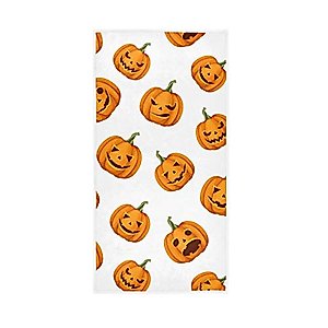 Halloween Pumpkin Hand Towels 16x30 in Treat Or Trick Bathroom Towel Ultra Soft Highly Absorbent Small Bath Towel Kitchen Dish Guest Towel Home Bathroom Decorations