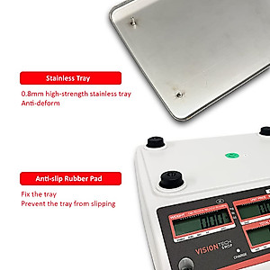 VisionTechShop TVP-60B Price Computing Scale, Lb/Oz/Kg Switchable, 60lb Capacity, 0.01lb Readability, NTEP Legal for Trade COC #19-038